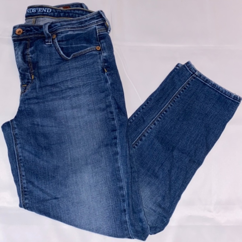 Lands’ End Low Rise Roll Cuff Jeans - Gem